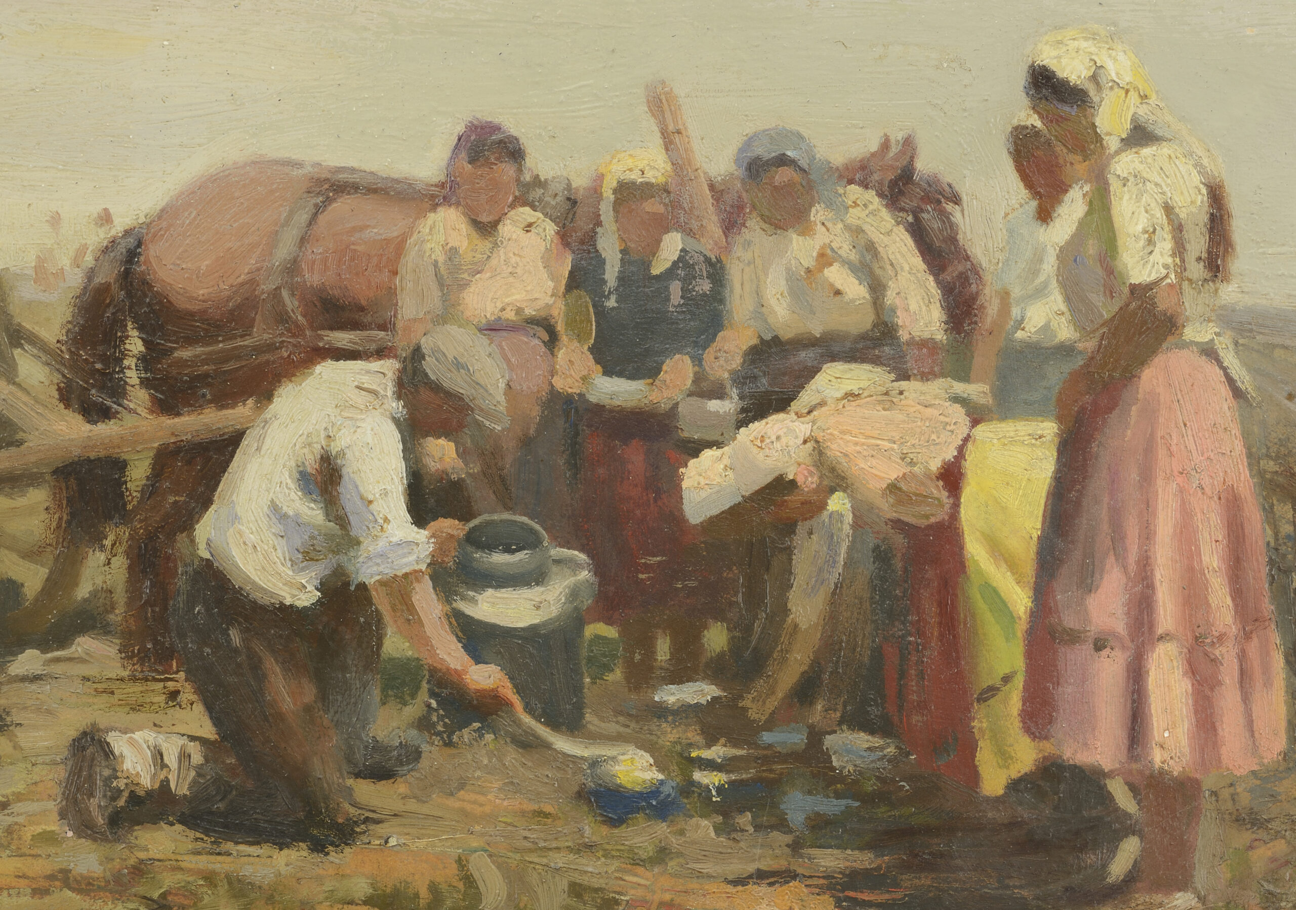 Hristo Ivanov Forev /1927-2005/ - "Lunch in the Field" - ENAKOR